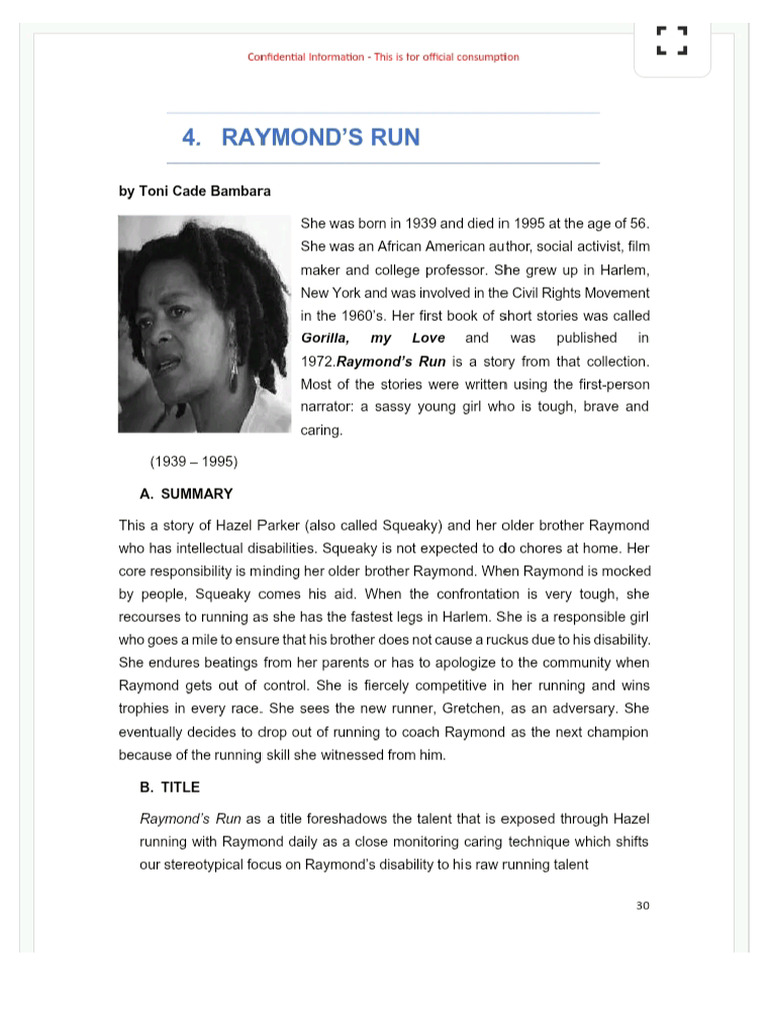 Raymond Runs | PDF