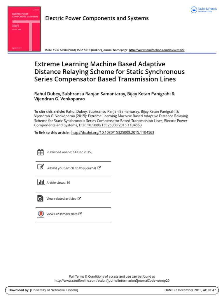 Adaptive Distance Relaying Using ELM | PDF | Electronics | Power (Physics)