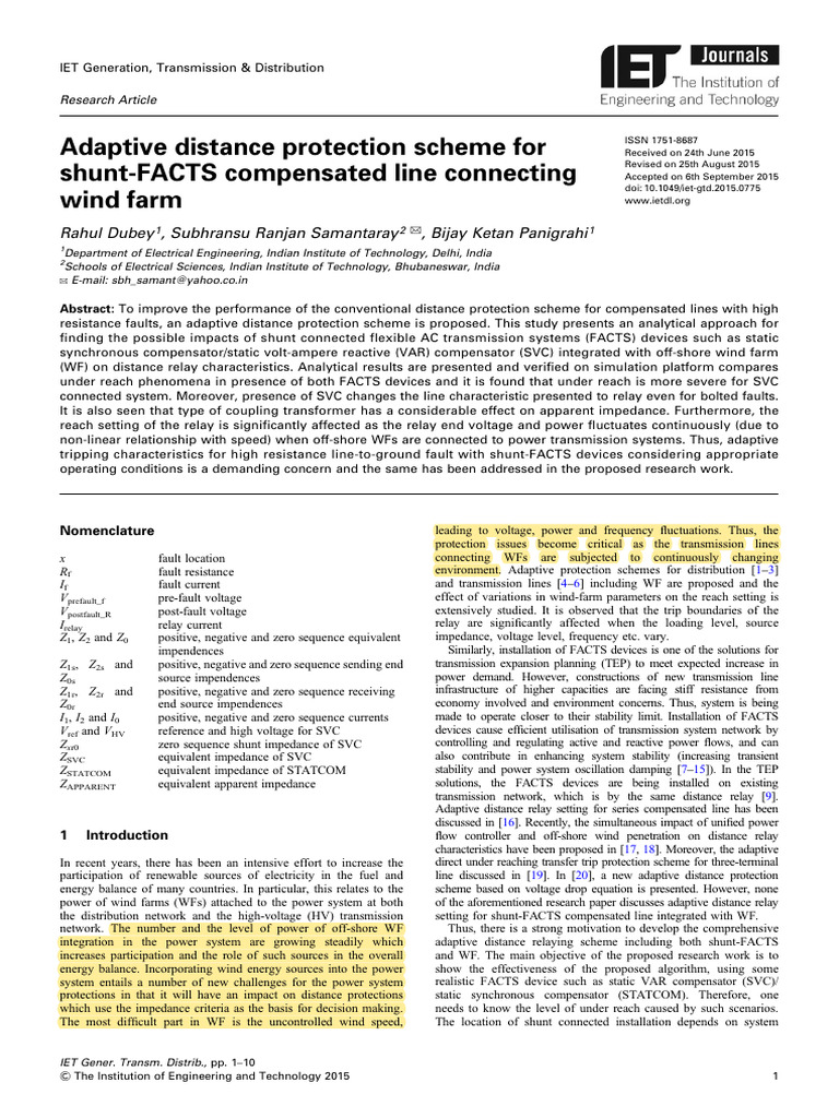 2015 IET Adaptive Distance Protection Scheme for Shunt-FACTS ...