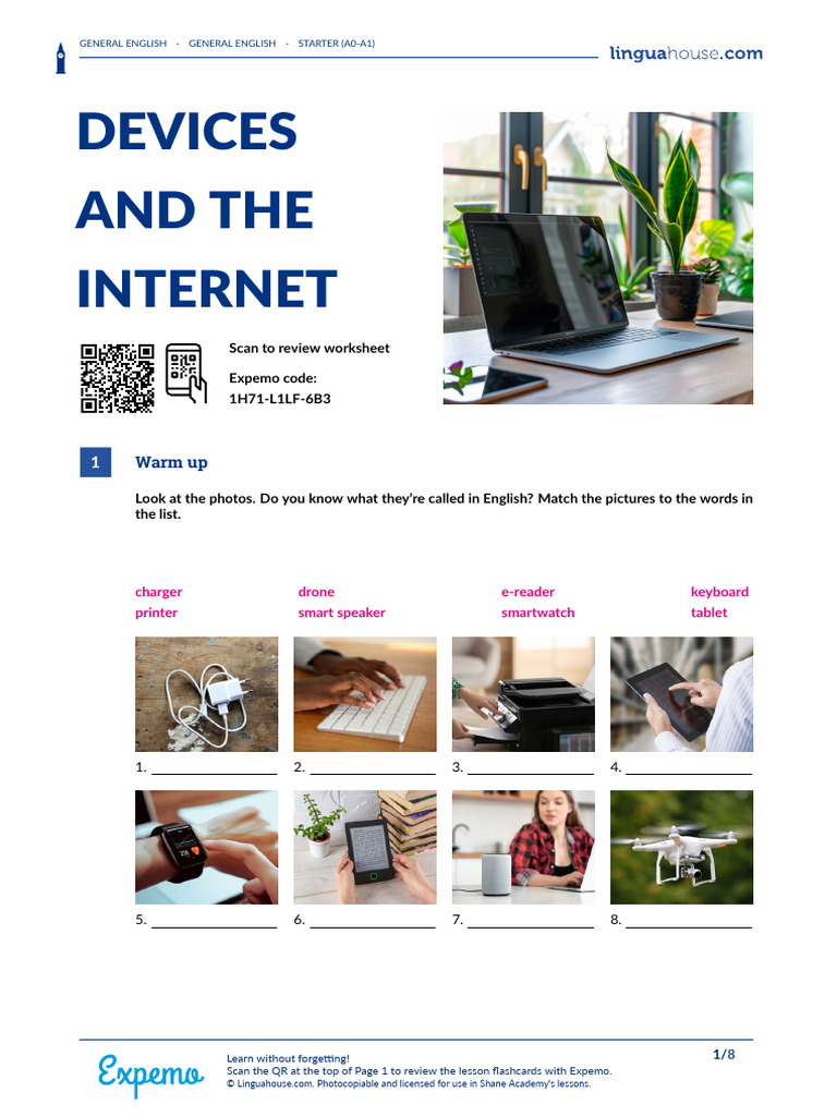 English Vocabulary: Devices & Internet | PDF | Computing