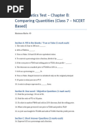 CBSE Clas 7 Maths Worksheet - Comparing Quantities | PDF
