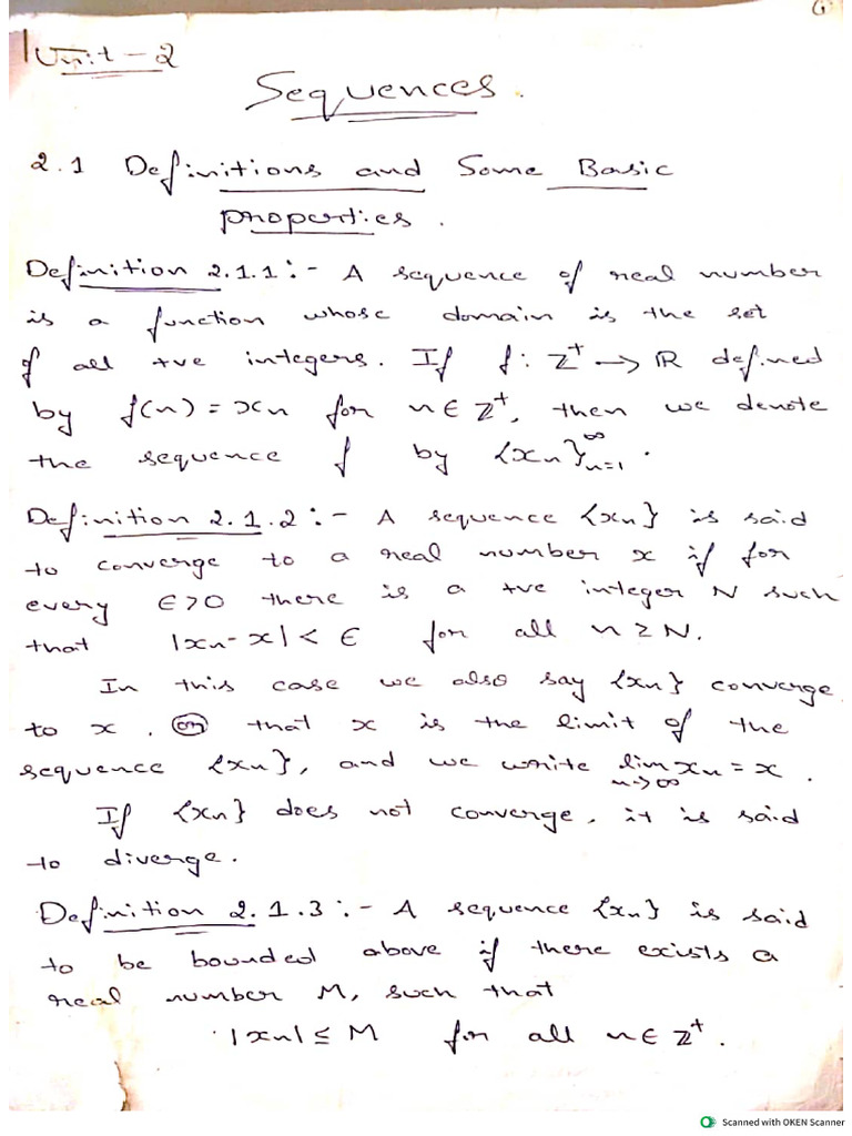 (MSC 1sem) Sequence | PDF