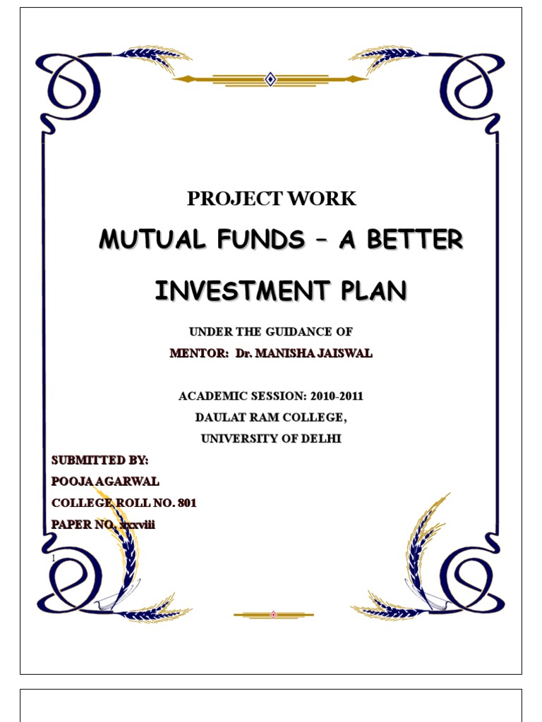 Mutual Fund Project | Mutual Funds | Investing