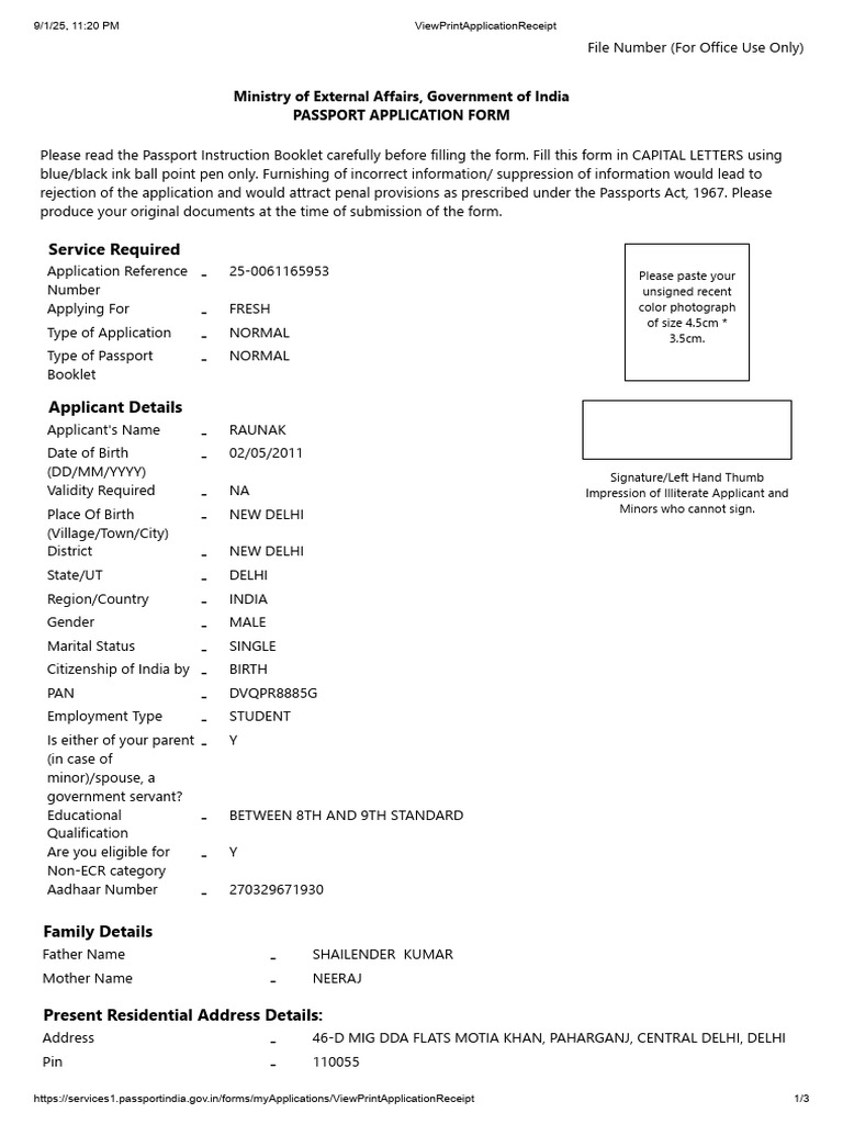 View Print Application Receipt | PDF | Passport | Government And Personhood