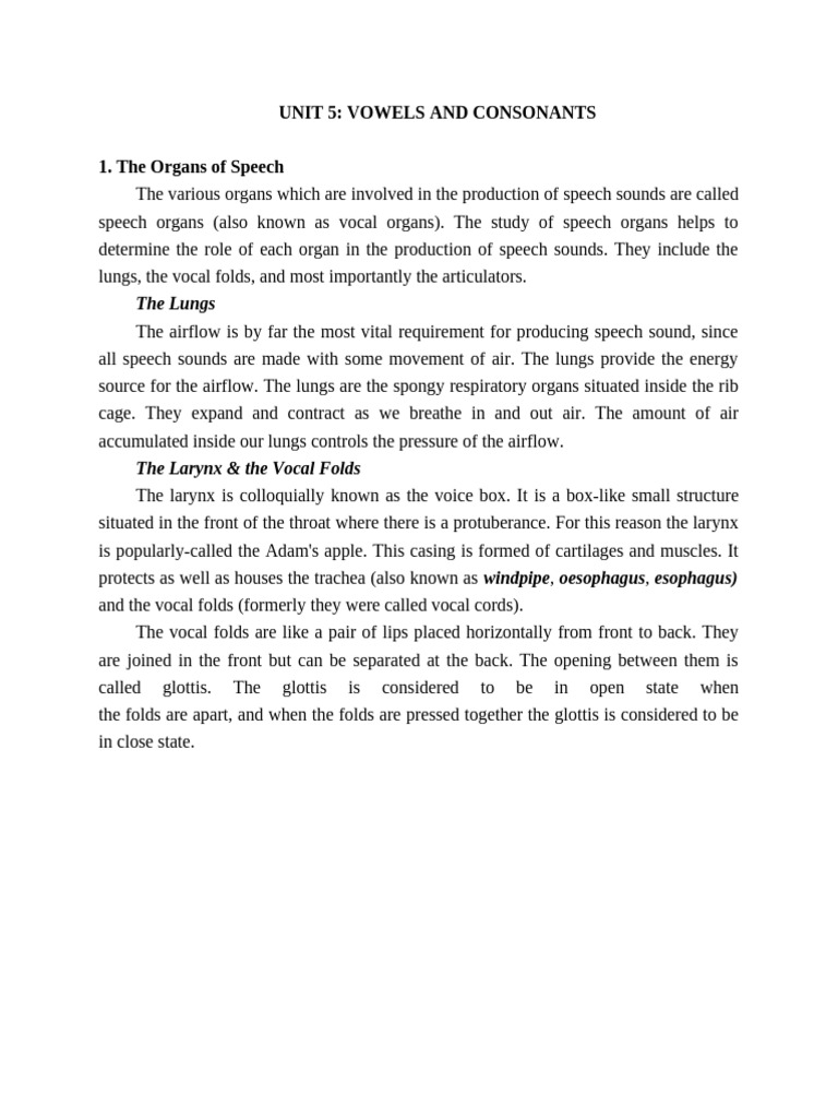 Speech Sound Production Explained | PDF | Larynx | Linguistics