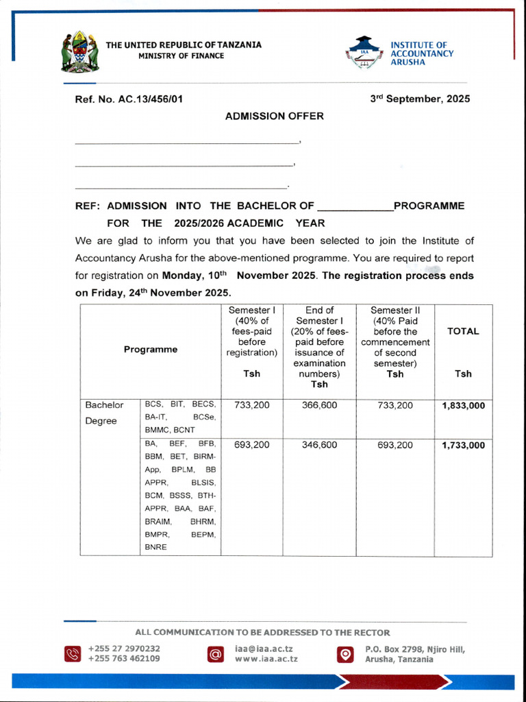 Iaa Joining Instructions 2025 | PDF