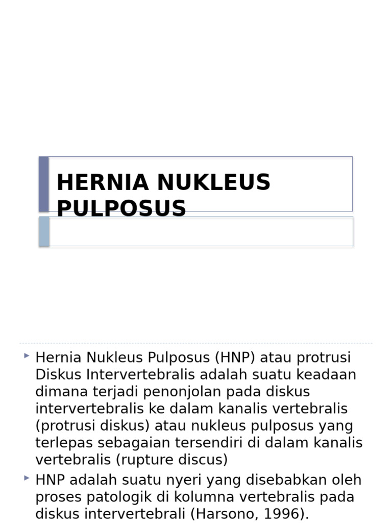 Protrusi Diskus Intervertebralis | PDF