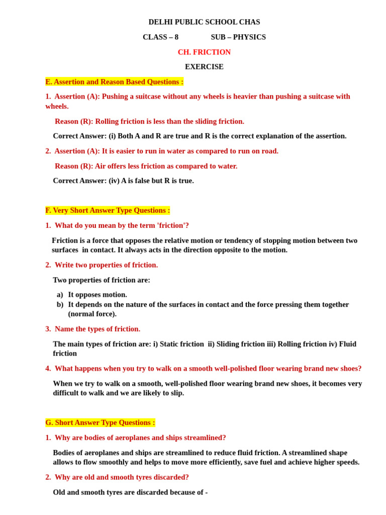 Exercise - Friction 8 | PDF | Friction | Force