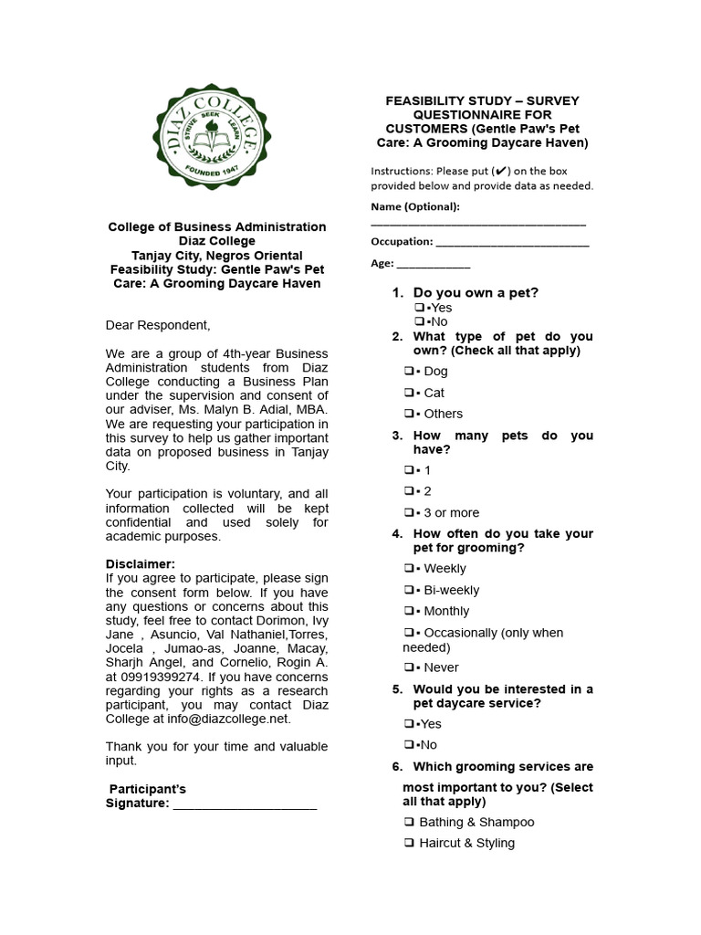 Gentle Paws Pet Care A Grooming Daycare Survey For Competitors and ...