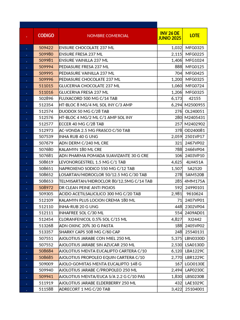 Copia de Inventario BF 26-Jun-2025 | PDF | World Health Organization ...