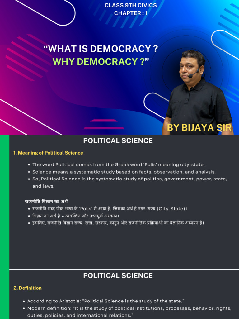 What Is Democracy and Why Democracy? - Class 9 Civics Explained Simply ...