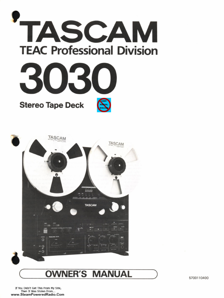 TASCAM 3030 Owner's Manual | PDF | Electrical Engineering | Electricity