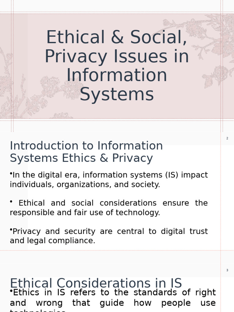 Ethics and Privacy in Information Systems | PDF | Information Privacy ...