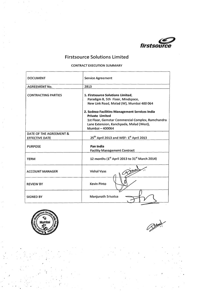 Firstsource Solutions Limited - Sodexo | PDF