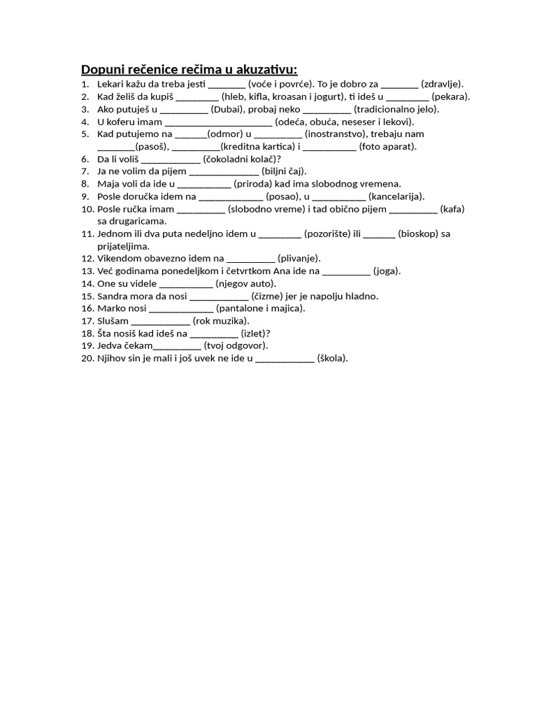 Akuzativ 5 | PDF