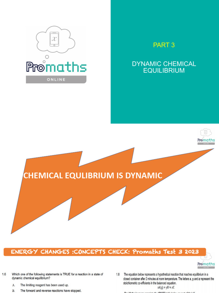 Part 3 Chemical Equilibrium Exam p2 Preparation 11&12 Nov 2023 Final ...