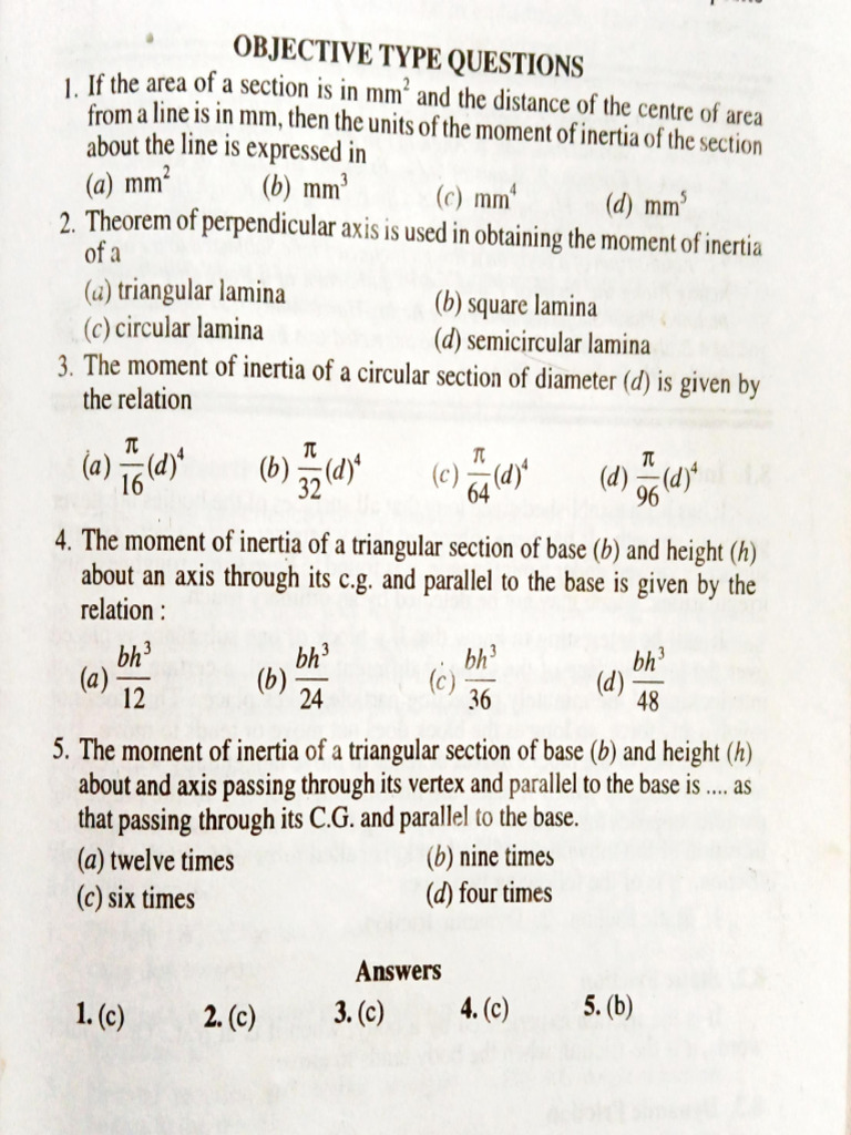 Moments of Inertia | PDF