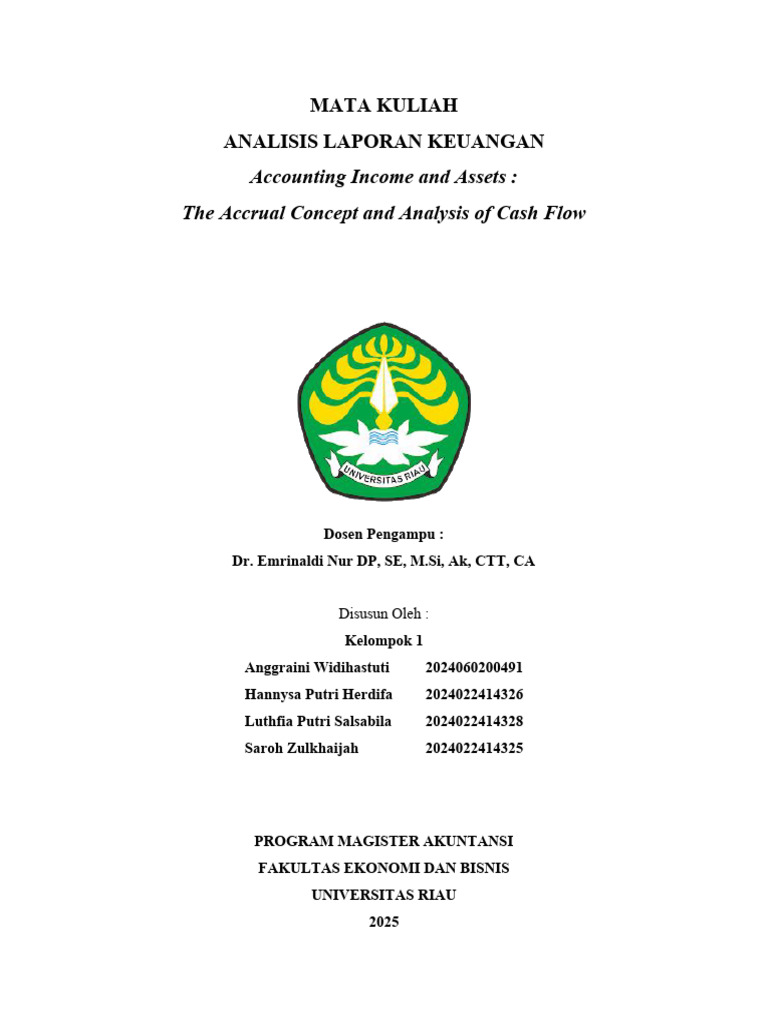 KEL 1- ALK -MAKALAH Accrual and Cash Flow Analysis | PDF