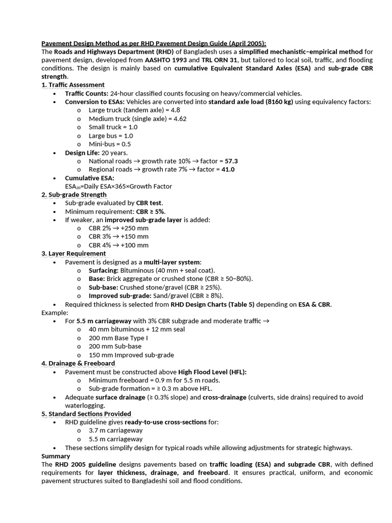 Pavement Design Method As Per RHD | PDF | Road Surface | Road