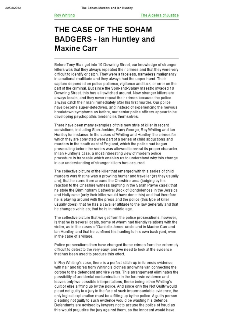 The Soham Murders and Ian Huntley | PDF | Justice | Crime & Violence