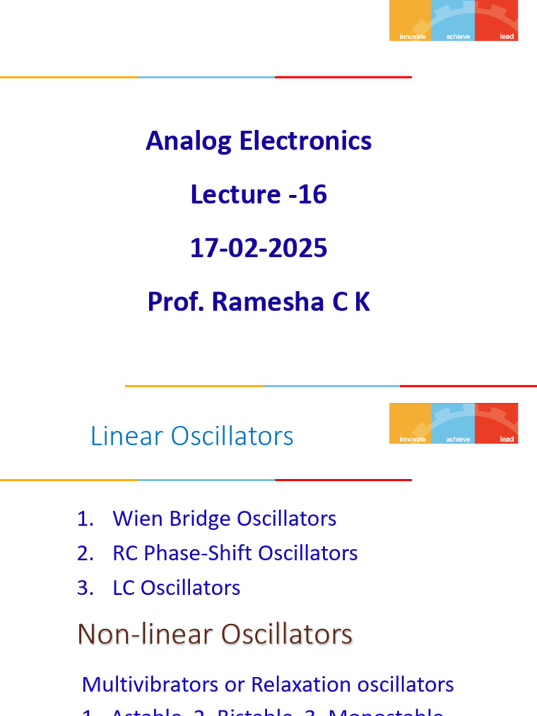 Analog Electronics Lecture 16 17022025 2 | PDF | Electronic Oscillator ...