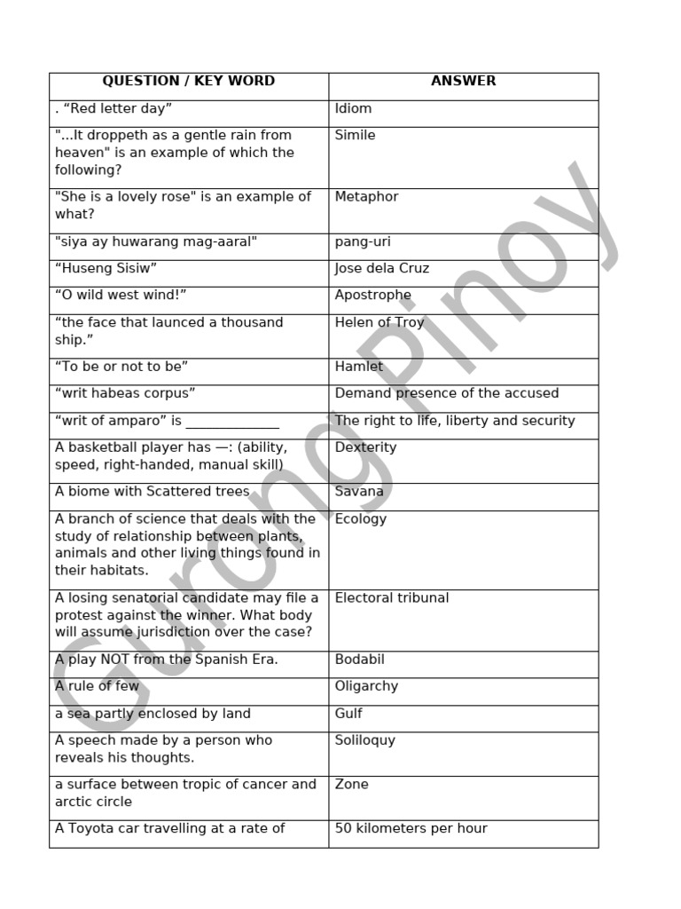Educational Quiz Questions and Answers | PDF