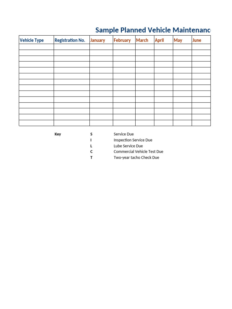 Sample Planned Maintenance Schedule | PDF