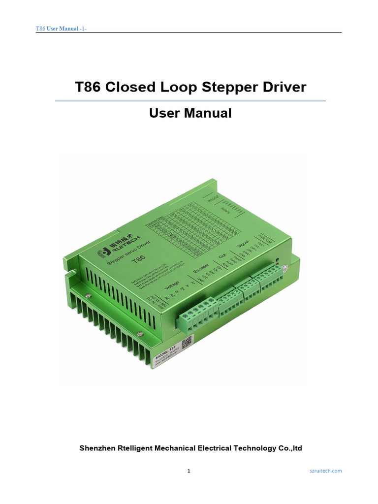 T86 Stepper Driver User Manual | PDF | Power Supply | Servomechanism