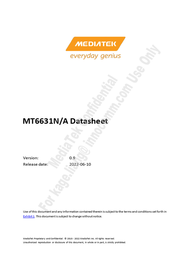 MT6631N Datasheet Overview | PDF | Wi Fi | Information And ...