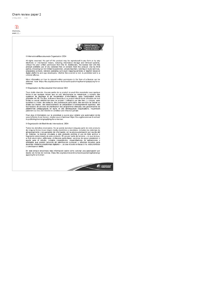 Chem Review Paper 2 | PDF