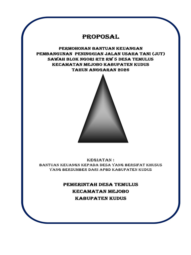 Proposal JUT Sawah Blok Ngori | PDF