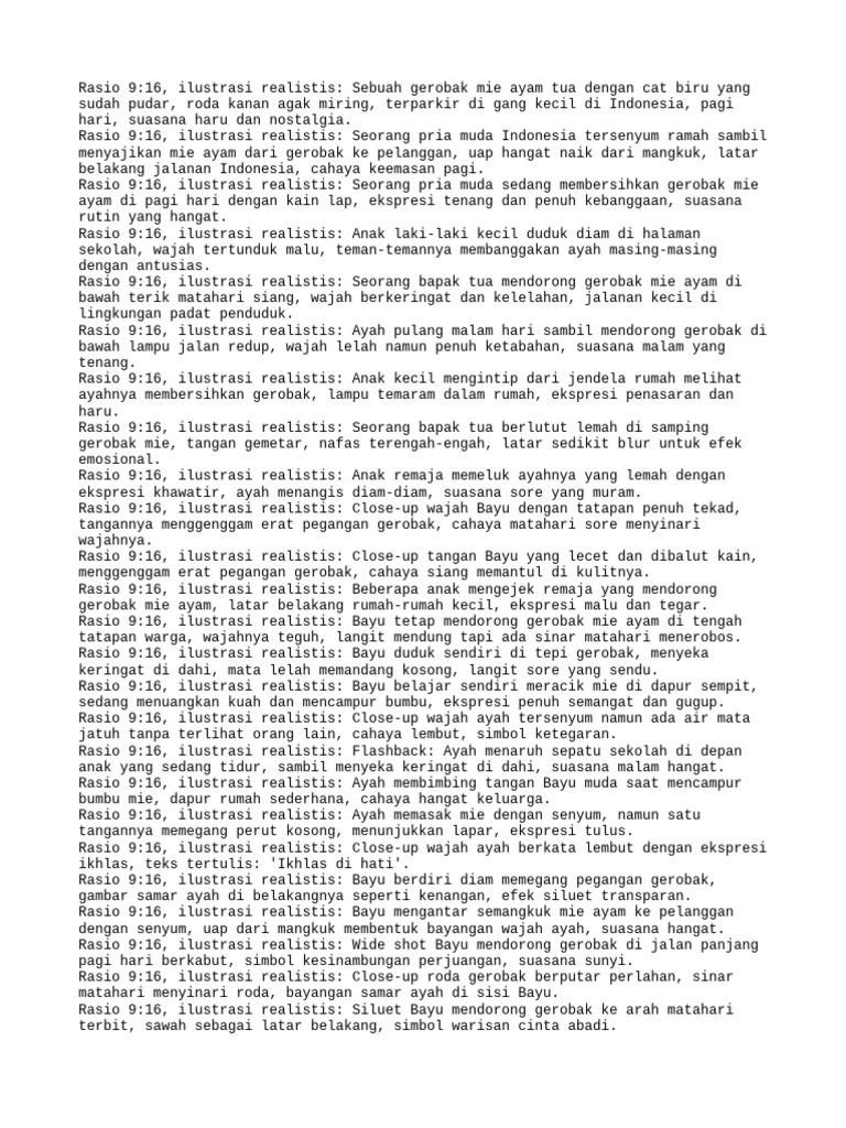 Prompt Visual Kisah Bayu | PDF