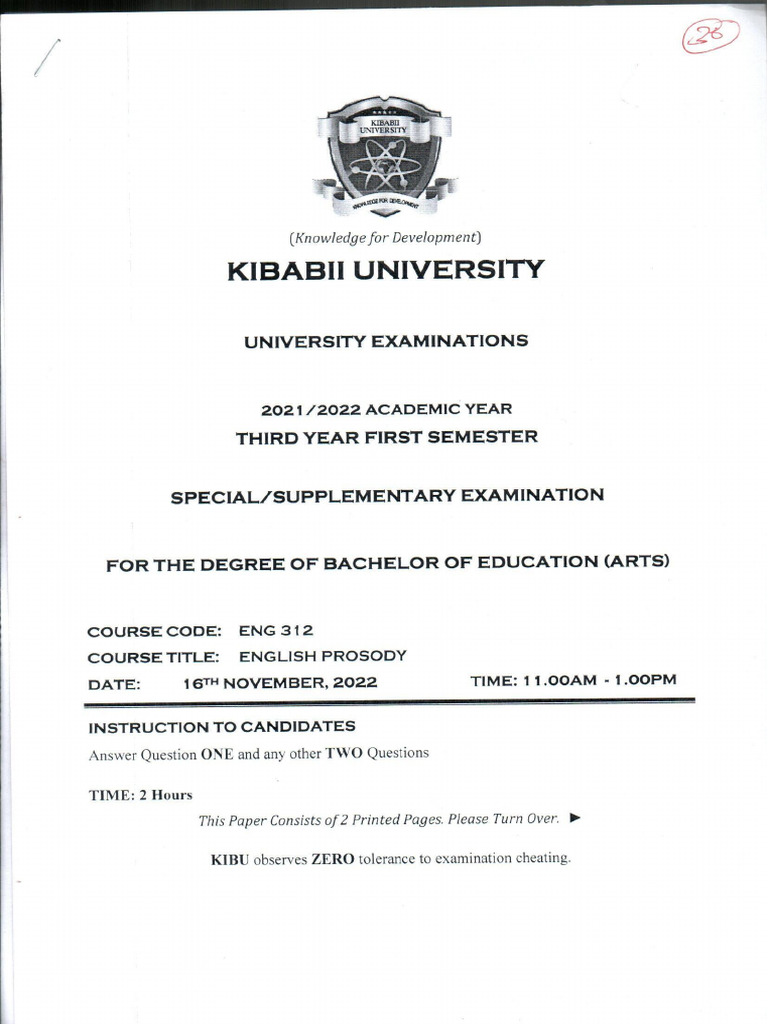 ENG 312 Past Papers | PDF