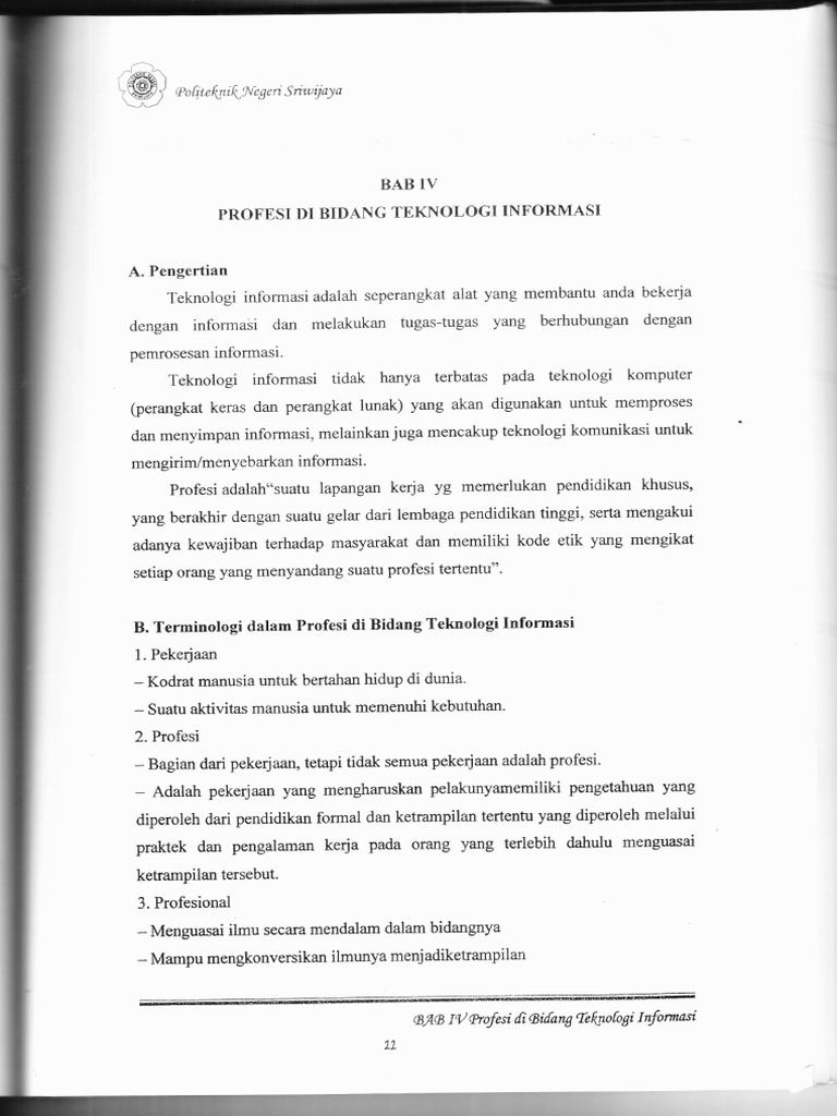 Profesi Pengelola Sistem Operasi TI | PDF