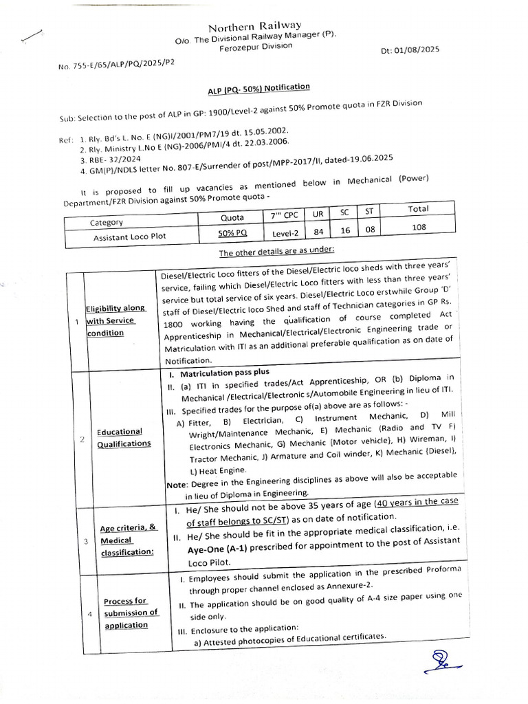 ALP PQ 50 % Notification | PDF