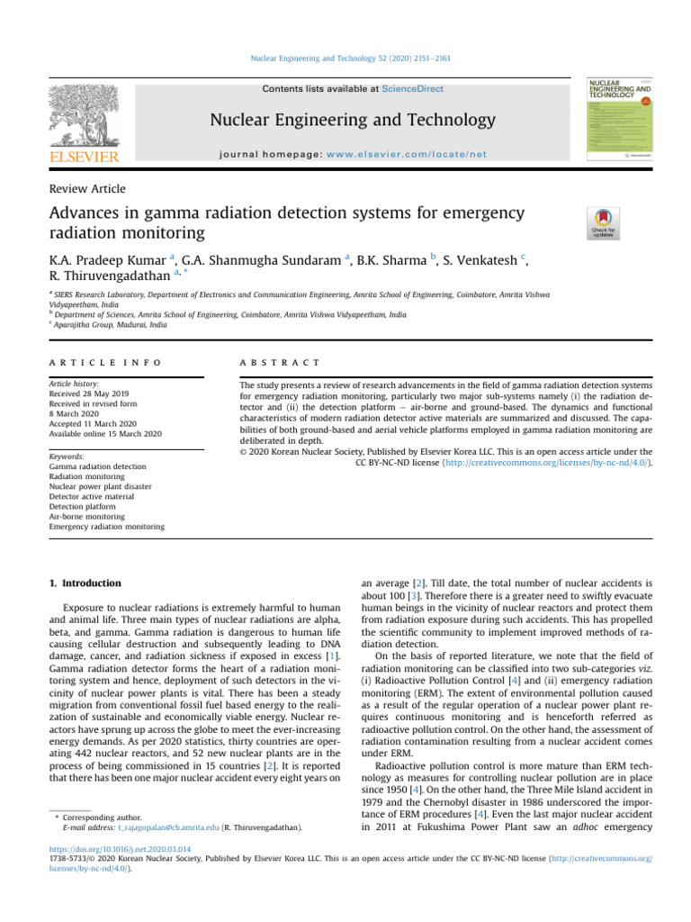 Advances in Gamma Radiation Detection Systems For Emergency Radiation ...