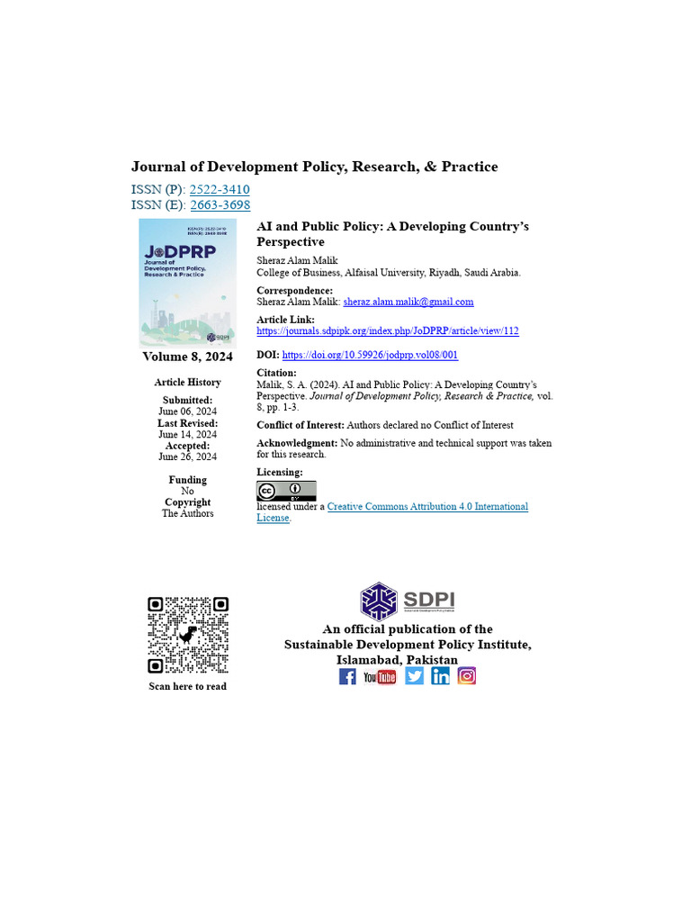 AI Policy Insights for Developing Nations | PDF | Artificial ...