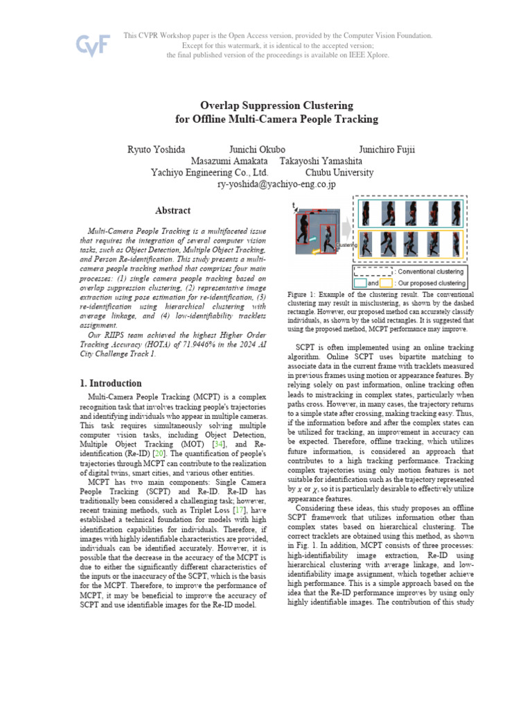 Paper8 Yoshida Overlap Suppression Clustering For Offline Multi-Camera People Tracking CVPRW ...