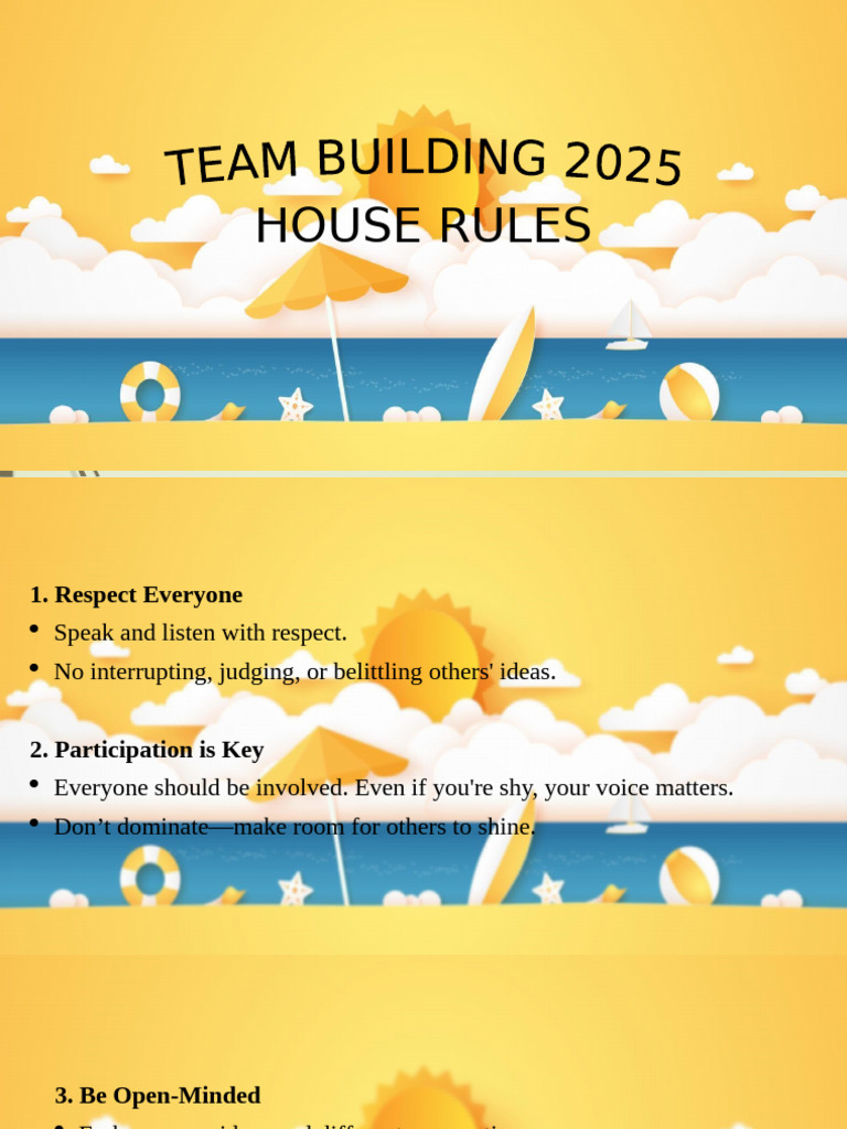 Team Building House Rules | PDF