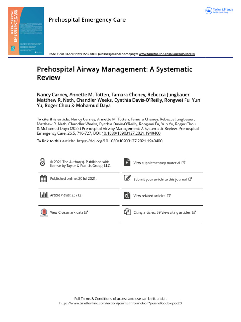 Prehospital Airway Management Review | PDF | Emergency Medical Services ...