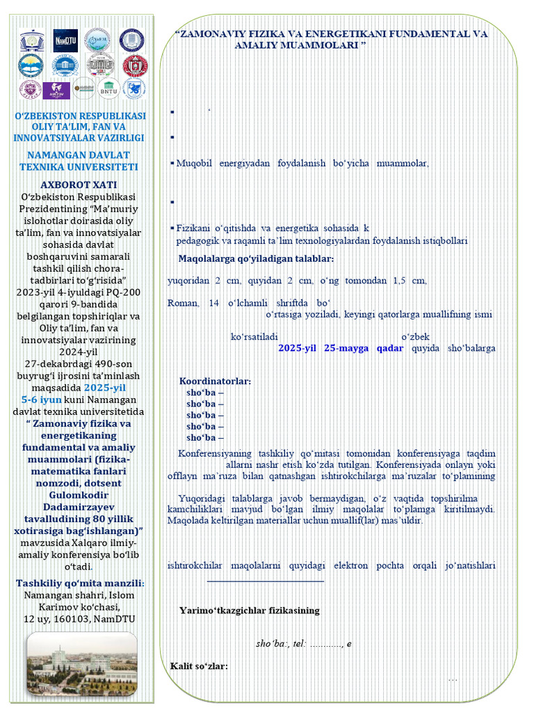 Axborot Xati Xalqaro | PDF | Science | Physics