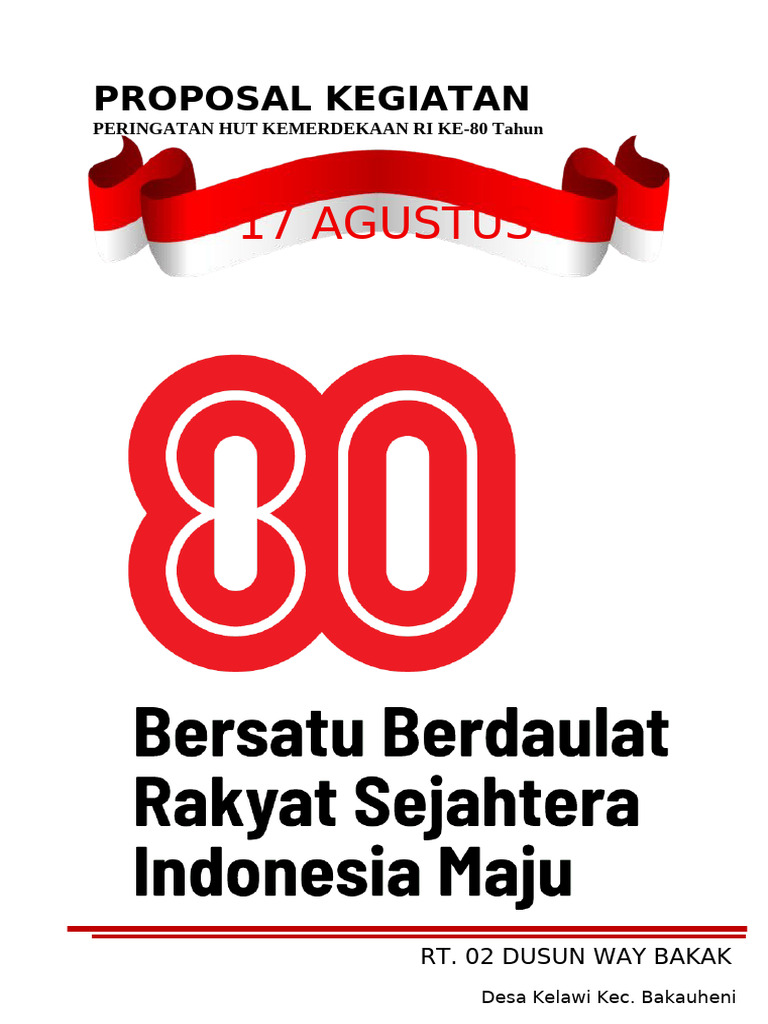 Cover - Proposal Hut Ri-Wbk Ke-80 | PDF