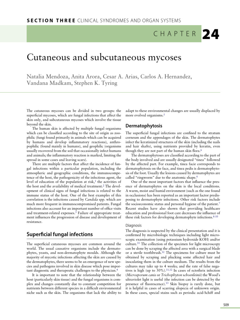 Cutaneous and Subcutaneous Mycoses Overview | PDF | Candidiasis ...