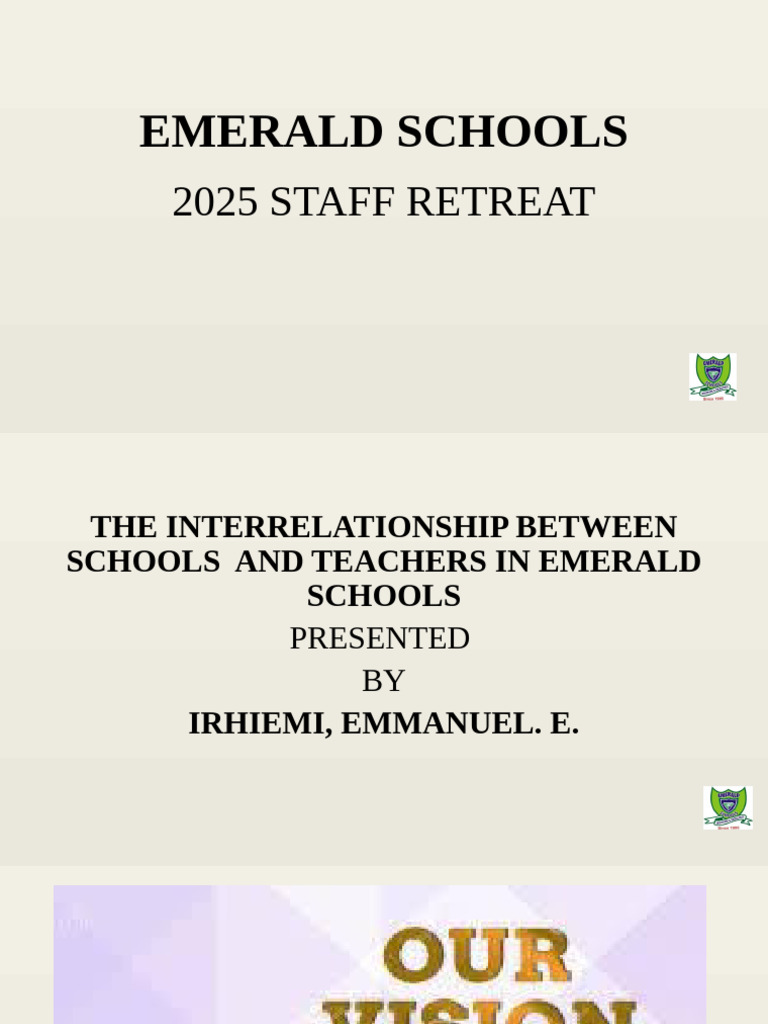 Interrelationship Between Schools and Teachers in Emerald Schools | PDF ...