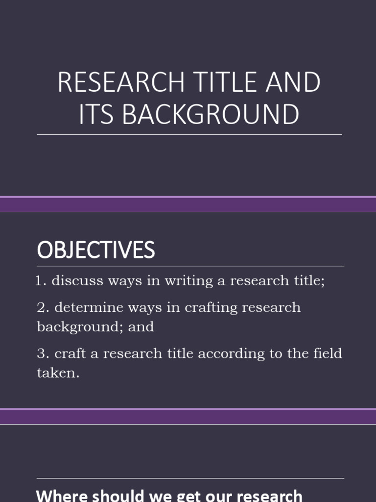 Crafting Effective Research Titles | PDF | Scope (Computer Science ...