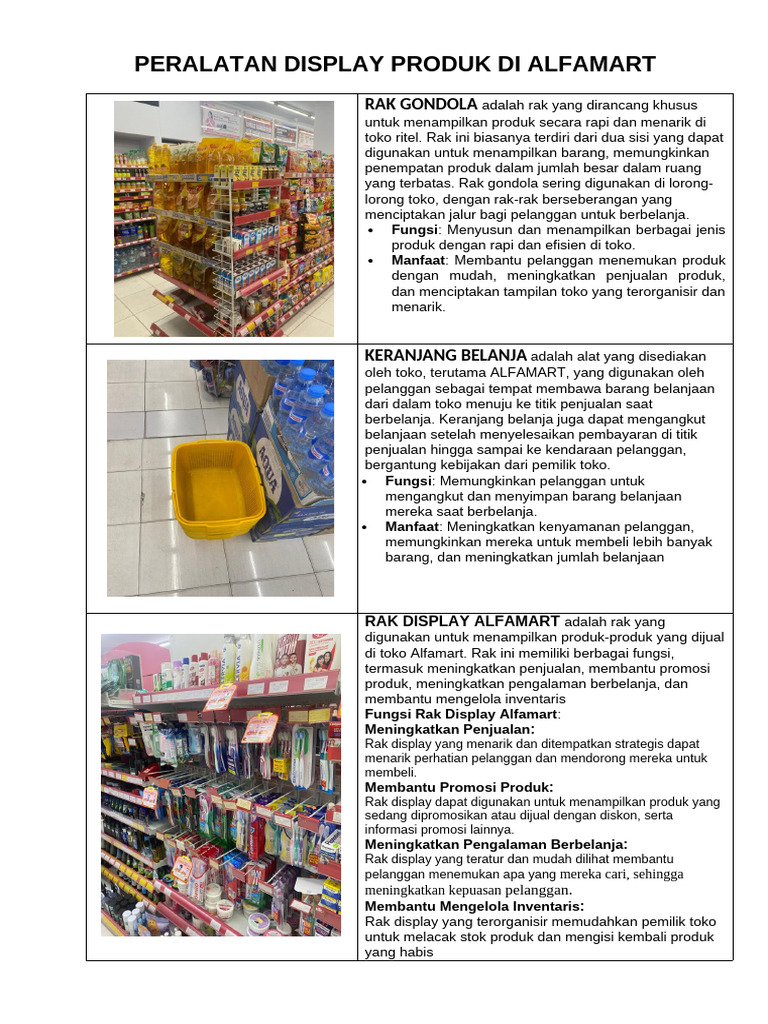 Peralatan Display Produk Di Alfamart Ruyah Bustanil | PDF