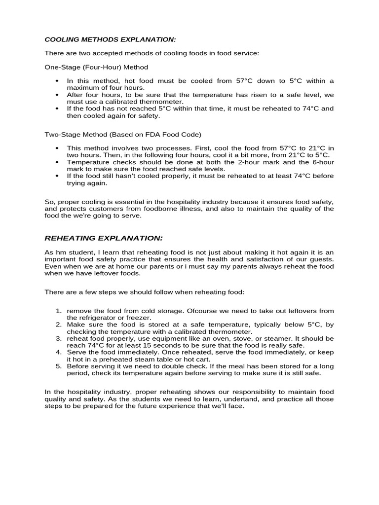 Methods in Cooling Reheating Explanations. | PDF | Thermometer ...