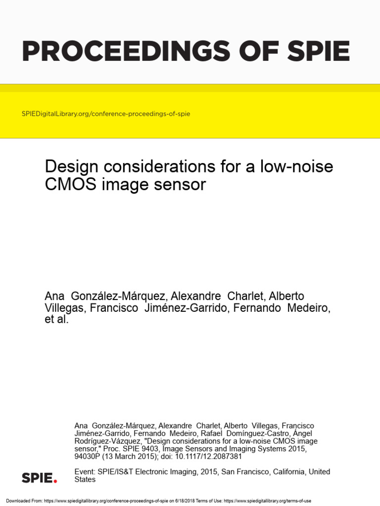 Low-Noise CMOS Image Sensor Design | PDF | Analog To Digital Converter ...