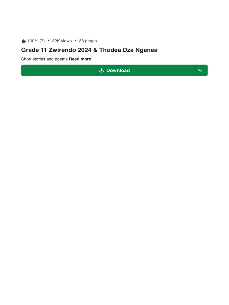 Grade 11 Zwirendo 2024 & Thodea Dza Nganea | PDF | Wellness | PDF | Scribd