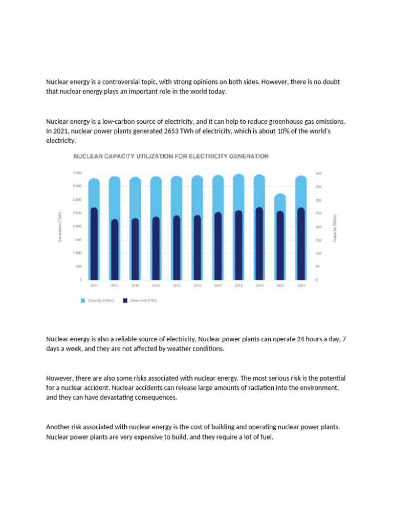 Nuclear Energy: Benefits and Risks Explained | PDF | Nuclear Power ...